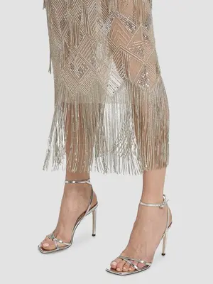 Lapointe Geometric Crystal Fringe Skirt