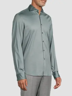 Canali Jersey Sport Shirt - Green