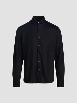 Canali Jersey Sport Shirt - Navy