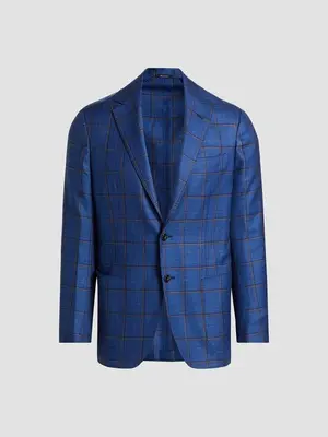 SARTORIO NAPOLI Plaid Wool-blend Sport Coat - Blue