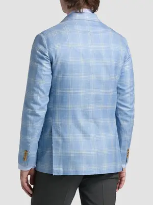 SARTORIO NAPOLI Plaid Wool-blend Sport Coat - Light Blue