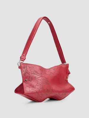 Alexander McQueen Mana Laser-cut Leather Clutch
