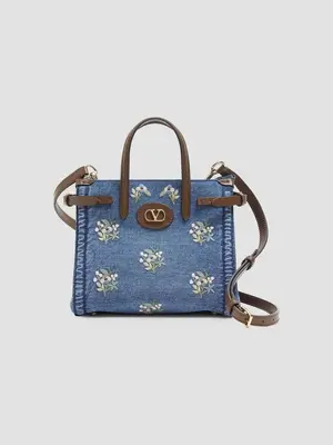 Valentino Garavani Antibes Small Embroidered Shopping Bag