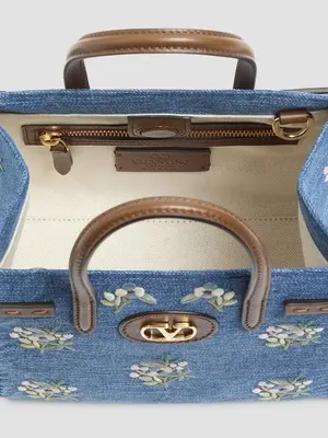 Valentino Garavani Antibes Small Embroidered Shopping Bag