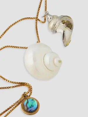 Dries Van Noten Goldtone & Shell Layered Necklace