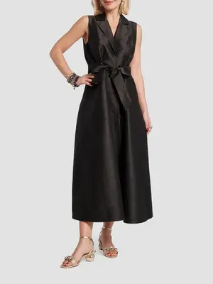 FRANCES VALENTINE Lucia Wrap Midi-dress - Black