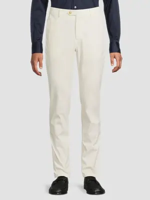 Canali Chino Stretch-cotton Pants - White