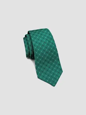 Kiton Clover Silk Tie - Turquoise