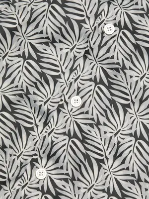 Kiton Leaf Print Stretch-cotton Shirt