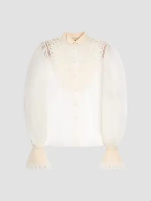 Valentino Garavani Embroidered Organza Shirt