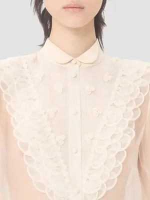 Valentino Garavani Embroidered Organza Shirt