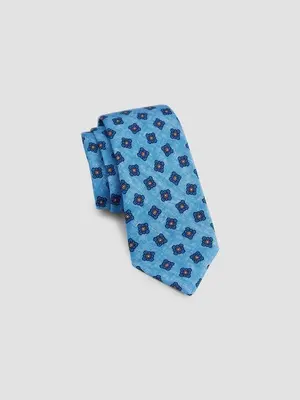 Kiton Medallion-print Silk Tie - Turquoise