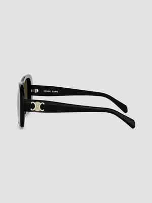 Celine Triomphe 55mm Pilot Sunglasses - Black Brown