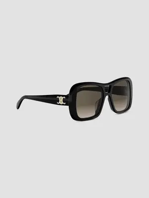 Celine Triomphe 55mm Pilot Sunglasses - Black Brown