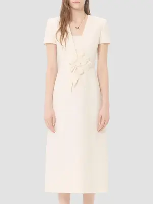 Valentino Garavani Embroidered Crepe Couture Dress
