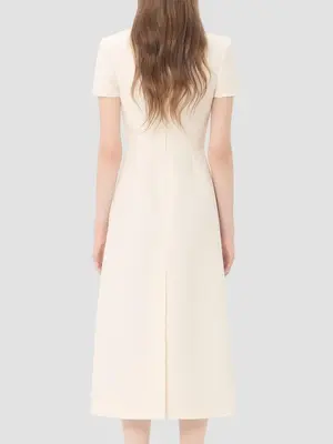 Valentino Garavani Embroidered Crepe Couture Dress