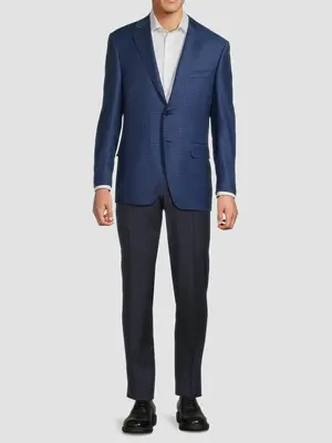 Canali Micro-plaid Wool Business Sport Coat