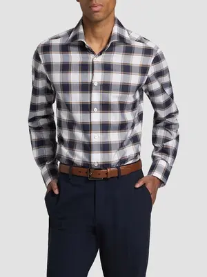 Kiton Bold Plaid Cotton Shirt - Brown