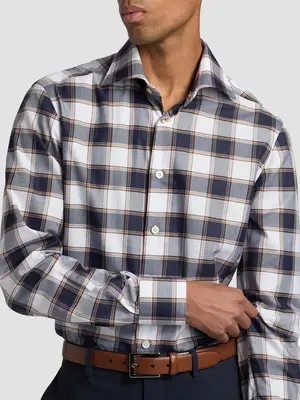 Kiton Bold Plaid Cotton Shirt - Brown