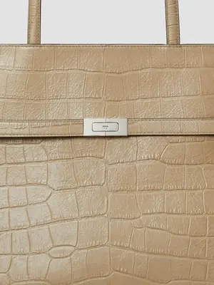 Tory Burch Lee Radziwill Croc-embossed Leather Tote Bag