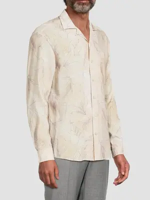 Canali Leaf-print Button-front Shirt