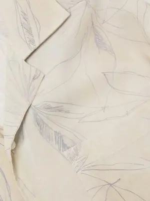 Canali Leaf-print Button-front Shirt