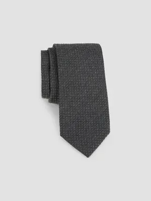 Canali Textured Silk-cashmere Tie - Charcoal