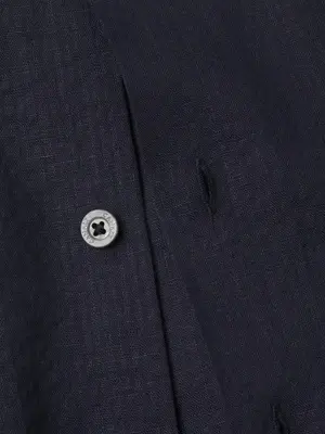 Canali Linen Seersucker Button-front Shirt