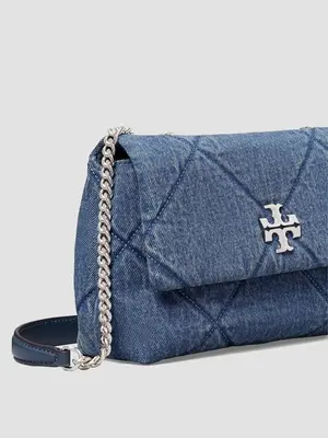 Tory Burch Kira Small Quilted Denim Shoulder Bag
