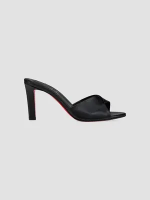CHRISTIAN LOUBOUTIN Fanny Slide 85mm Leather Mules - Black