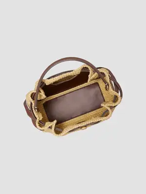 Tory Burch Romy Straw Bucket Bag
