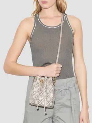 Tory Burch Mini Monogram Jacquard Bucket Bag