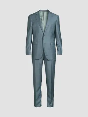 Canali Denim-effect Wool Single-breasted Suit