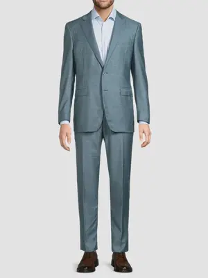 Canali Denim-effect Wool Single-breasted Suit