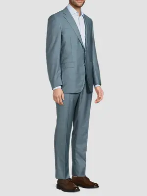Canali Denim-effect Wool Single-breasted Suit