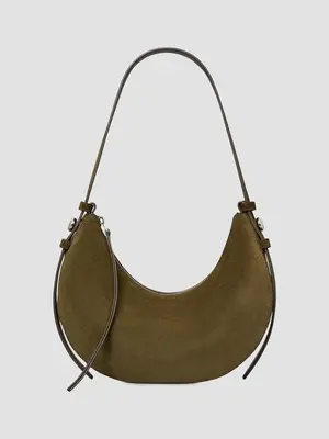 Tory Burch Romy Suede Half Moon Bag