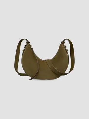 Tory Burch Romy Suede Half Moon Bag