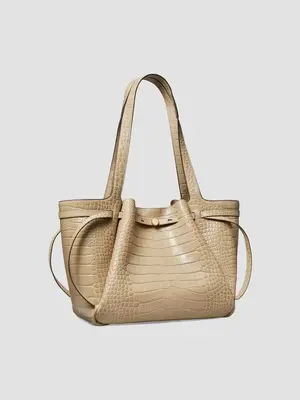 Tory Burch Romy Croc-embossed Leather Tote Bag