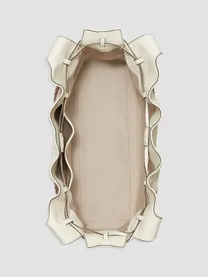 Tory Burch Fleming Large Quilted Leather Tote Bag - Light Cream