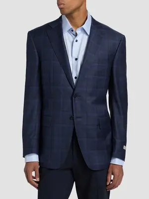 Canali Siena Plaid Wool Sport Coat