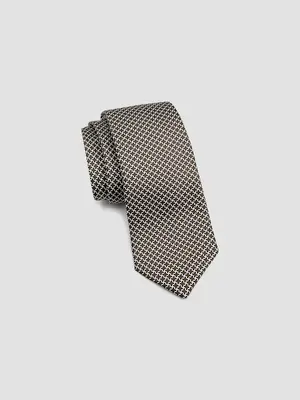 Kiton Houndstooth Silk Tie - Brown