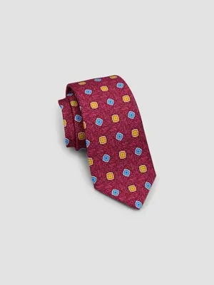 Kiton Whispy Multi-medallion Silk Tie - Red