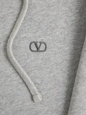 Valentino Garavani Cotton Hoodie With Vlogo Embroidery