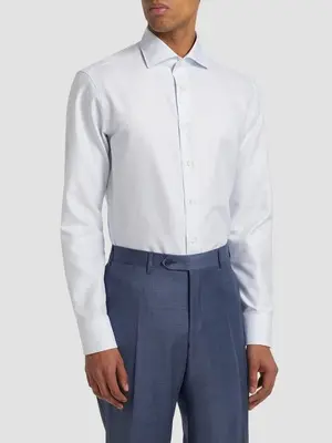 Canali Textured Cotton Modern-fit Shirt