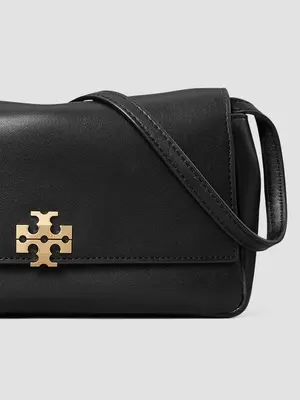 Tory Burch Charlie Leather Wallet Crossbody Bag - Black