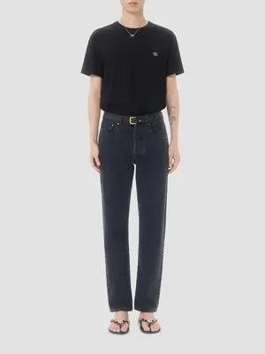 Valentino Garavani Cotton T-shirt With Vlogo Embroidery - Black