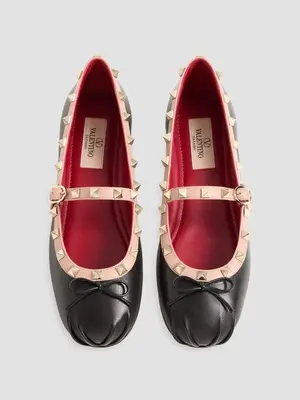 Valentino Garavani Mary-jane Rockstud Ballerinas - Black