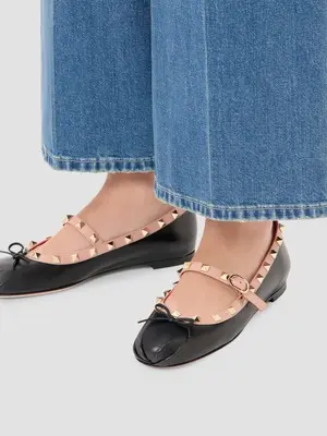 Valentino Garavani Mary-jane Rockstud Ballerinas - Black