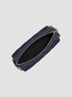 Tory Burch Fleming Diamond-quilted Denim Crossbody Bag