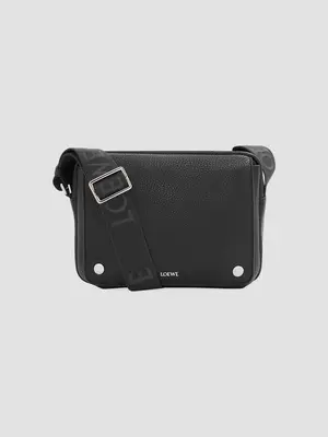 Loewe Pebble Leather Messenger Bag - Black